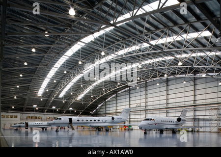 Hangar interior at the TAG Farnborough Airport Stock Photo - Alamy