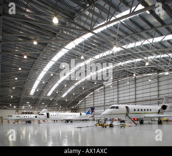 Hangar interior at the TAG Farnborough Airport Stock Photo - Alamy