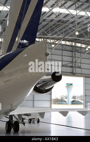 Hangar interior at the TAG Farnborough Airport Stock Photo - Alamy