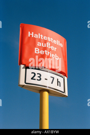 Sign: Bus stop out of service Stock Photo - Alamy
