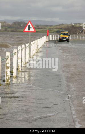 Flooding at Sandside near Arnside UK caused by high spring tides and ...