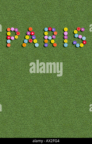 Paris written with flowers Stock Photo - Alamy