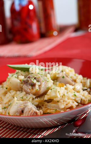 Rice with cabbage beans and pig tail Stock Photo - Alamy