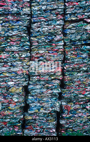 crushed aluminum cans await recycle process Stock Photo - Alamy