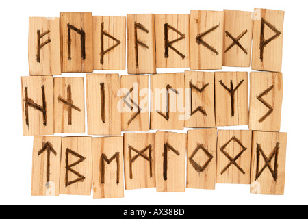 Proper rune staves made from traditional Mountain Ash Rowan and stained ...