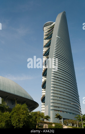 The TM building in the shape of a bamboo shoot, Kuala Lumpur, Malaysia ...