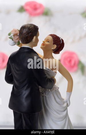 Wedding Cake Topper, Dancing Bride and Groom, Romantic Pose Stock Photo ...