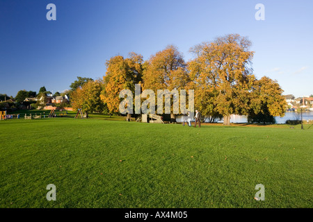 Diss park next to the mere during Autumn Fall Stock Photo - Alamy