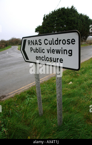 RNAS Culdrose sign and security fence outside Royal Navy airbase ...