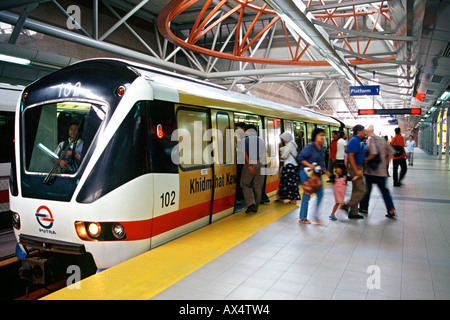 A PUTRA tram of the LRT rail system in the KL Sentral station in Kuala ...
