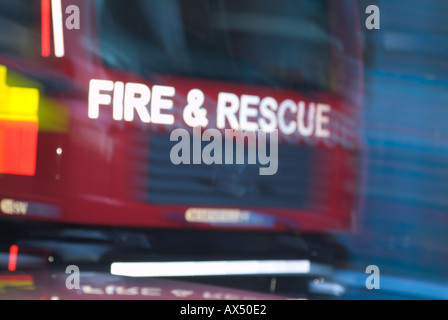 emergancy service fire engine rush movement speed blur fast red engine ...