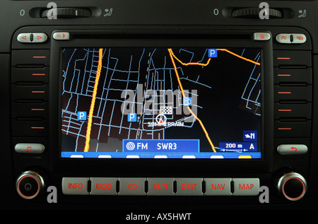 Navigation system in a VW Golf V Stock Photo - Alamy