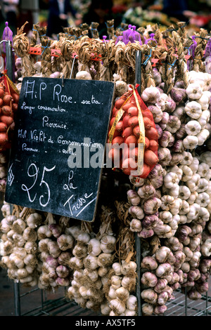 garlic in a shop on a market in the city of Seoul in South Korea in ...