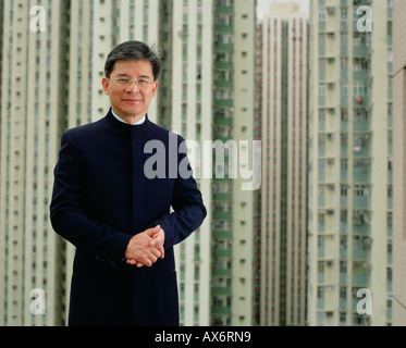 Vincent Lo, Chairman of Shui On Group, attends a press conference for ...