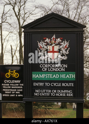 Hampstead Heath Sign, Hampstead Heath, Hampstead, London, England, UK ...
