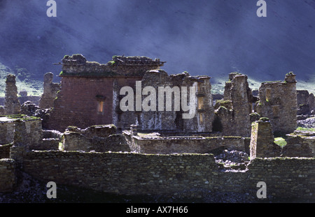 Ruins of a Monastery destroyed by the Chinese army. Near lama La-tso ...