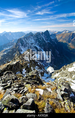 Mountains in the snow view from a drone Stock Photo - Alamy