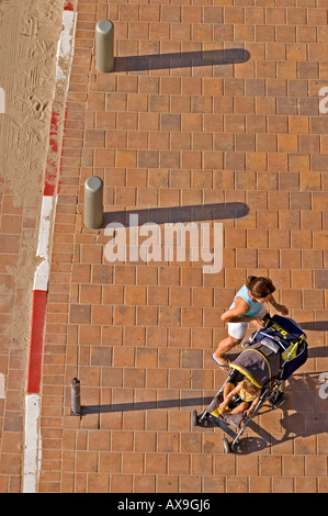 People on the Natanya beach promenade Israel as seen from above Stock ...