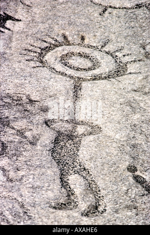 Algonquin Indian engravings cut into granite rock face at Nephton 20 ...