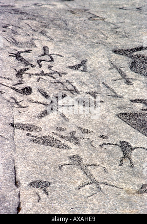 Algonquin Indian engravings cut into granite rock face at Nephton 20 ...