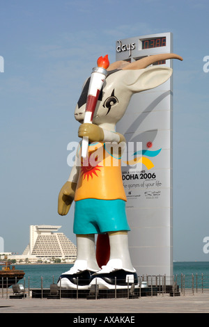 Ory the Oryx on the Doha corniche in Qatar. Ory was the mascot of the ...