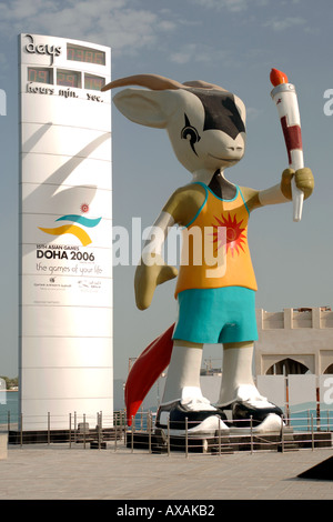 Ory the Oryx on the Doha corniche in Qatar. Ory was the mascot of the ...