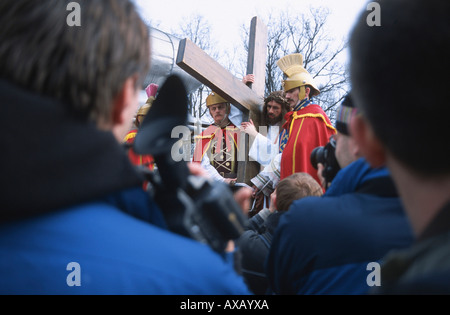 Priest carrying cross for catholic mass Stock Photo - Alamy