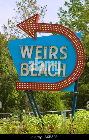 Weirs Beach Sign at Laconia New Hampshire on Lake Winnipesaukee Stock ...