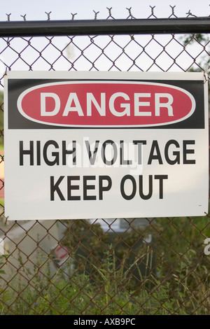 Danger High Voltage Keep Out Stock Photo - Alamy