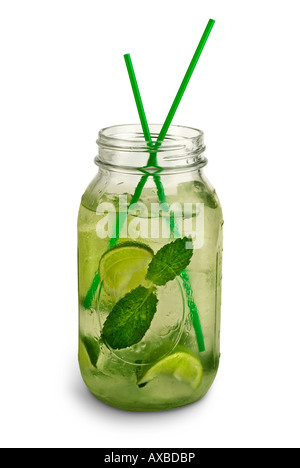 green mint liqueur, refreshing drink with fresh mint, energizing ...