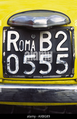 Vintage Italian Car Registration Number Plate in Rome Italy Stock Photo ...