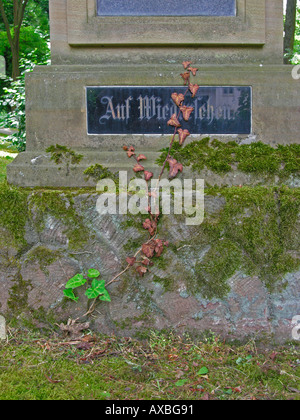 inscription with german text for good bye on a gravestone tombstone in ...