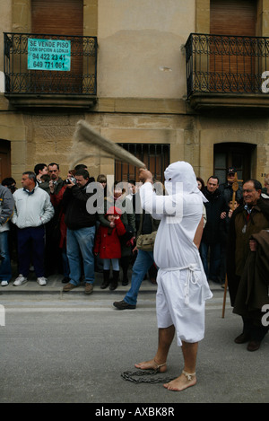 Flagellant at Semana Santa Procession Los Pagaos in San Vicente de la ...