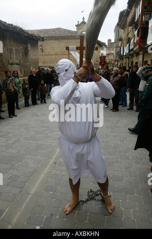 Flagellant at Semana Santa Procession Los Pagaos in San Vicente de la ...