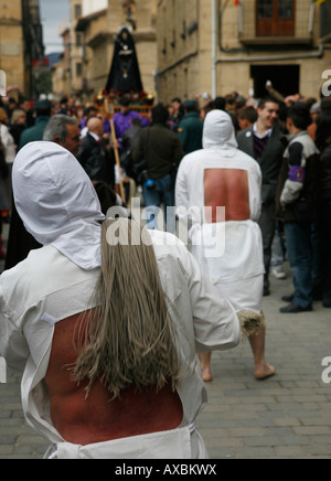 Flagellant at Semana Santa Procession Los Pagaos in San Vicente de la ...