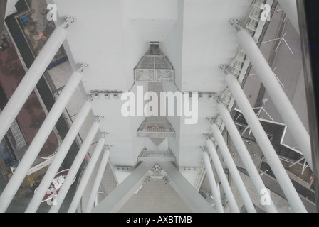 Looking down the mast of the Spinnaker Tower from the first floor ...