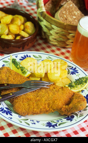cook with wienerschnitzel Stock Photo - Alamy