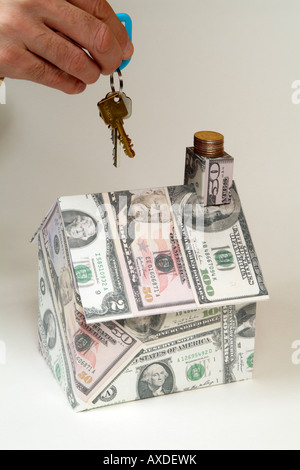 House keys with US dollars on a white background Stock Photo - Alamy