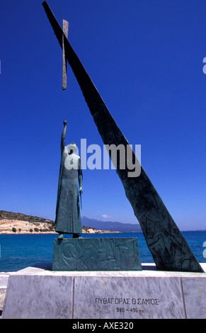 Monument to Pythagoras Greek philosopher and mathematician, Samos ...