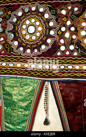 Indian Crafts shisha mirror work patchwork fabric Stock Photo - Alamy
