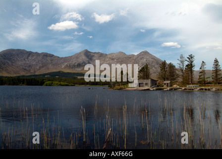 Mountains and lake in the inagh valley connemara county galway west of ...