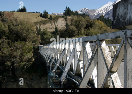 Bridge No 1 over the Rakaia River gorge NZ horizontal Stock Photo - Alamy