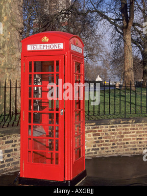 red telephone cabin outside Hyde Park - London - United Kingdom Stock ...
