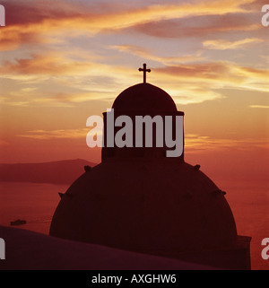 sunset in greece with ocean and greek islands Stock Photo - Alamy