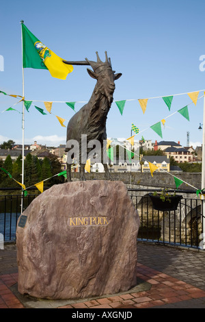 sculpture of King Puck, Killorglin, County Kerry, Ireland. King Puck, a ...