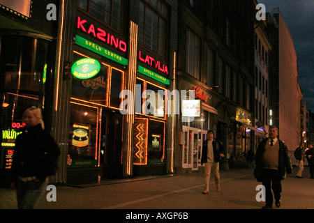 Night clubs in Riga Latvia Stock Photo - Alamy