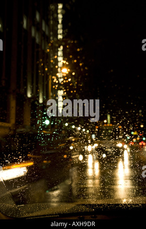 View of traffic through rainy window Stock Photo - Alamy