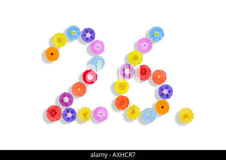numbers written with flowers 26th Stock Photo - Alamy