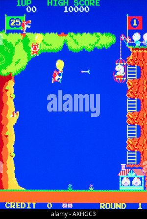 Pooyan Konami 1982 Vintage arcade videogame screen shot - EDITORIAL USE ...