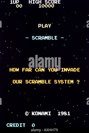 Scramble Konami 1981 Vintage arcade videogame screen shot - EDITORIAL ...